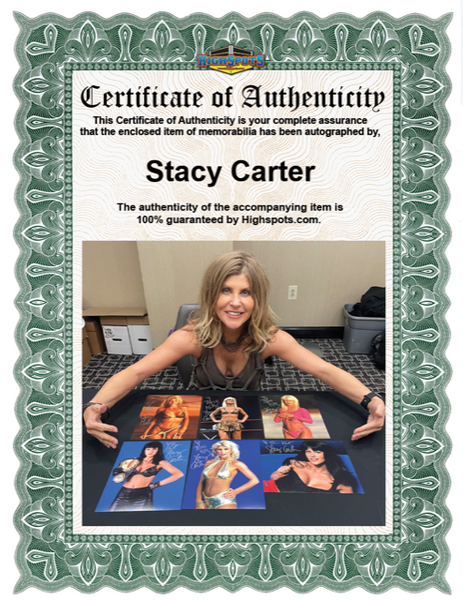 Highspots - Stacy Miss Kitty Carter "Silver Gear" Hand Signed 8x10 Pho – WrestlingStore.co.uk