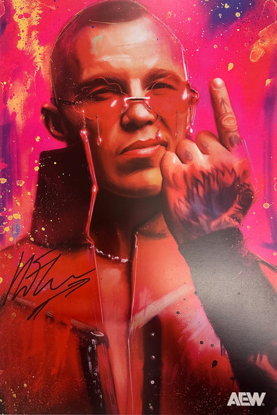 Official AEW - Kyle Fletcher "Number 1" Hand Signed 12x18" *inc AEW Ho ...
