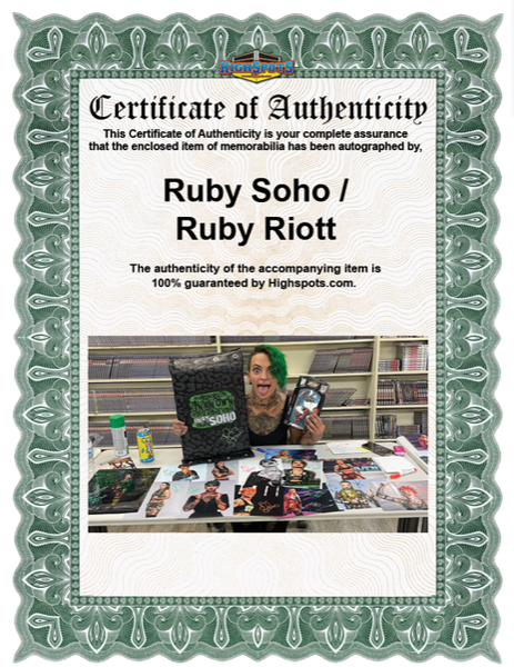 Highspots - Ruby Riott "Promo Pose" Hand Signed 8x10" *inc COA ...