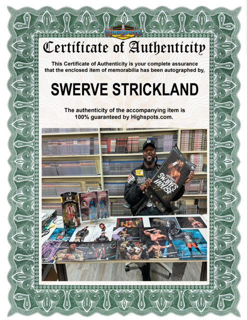Highspots - Swerve Strickland "AEW Champion" Hand Signed 8x10 *inc COA – WrestlingStore.co.uk