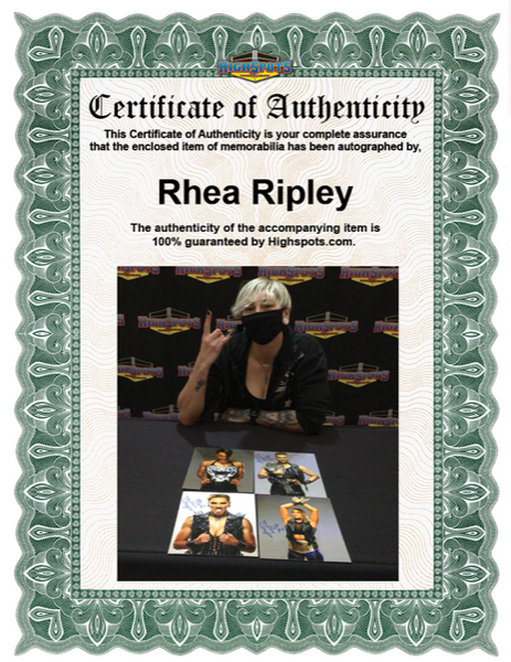 Highspots - Rhea Ripley "Tongue Out" Hand Signed 8x10 *inc COA ...