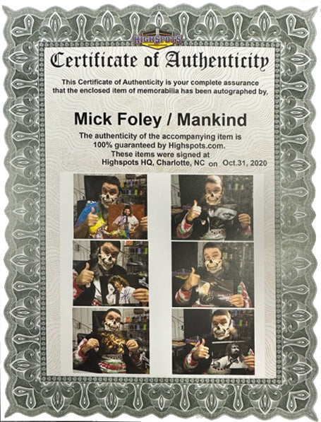 Highspots - Mick Foley "Mankind Mask" Hand Signed 8x10 *inc COA ...