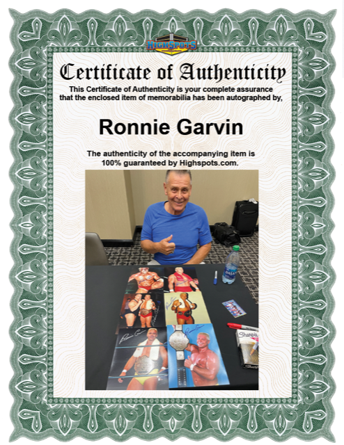 Highspots - Rugged Ronnie Garvin "World Champion" Hand Signed 8x10 Pho ...