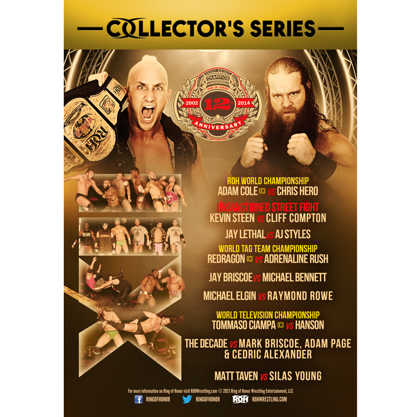 ROH - 12th Anniversary 2014 Event Collector's Series DVD ...
