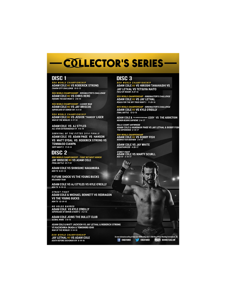 ROH - Adam Cole "Bay Bay" 3 Disc Collectors Series DVD Set ...